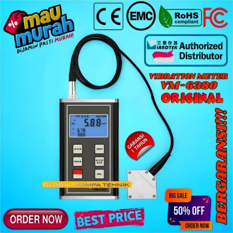 Jual 3d Vibration Tester 3 Axis Vm 6380 Meter Gauge Vm6380 Landtek Vibromet Shopee Indonesia