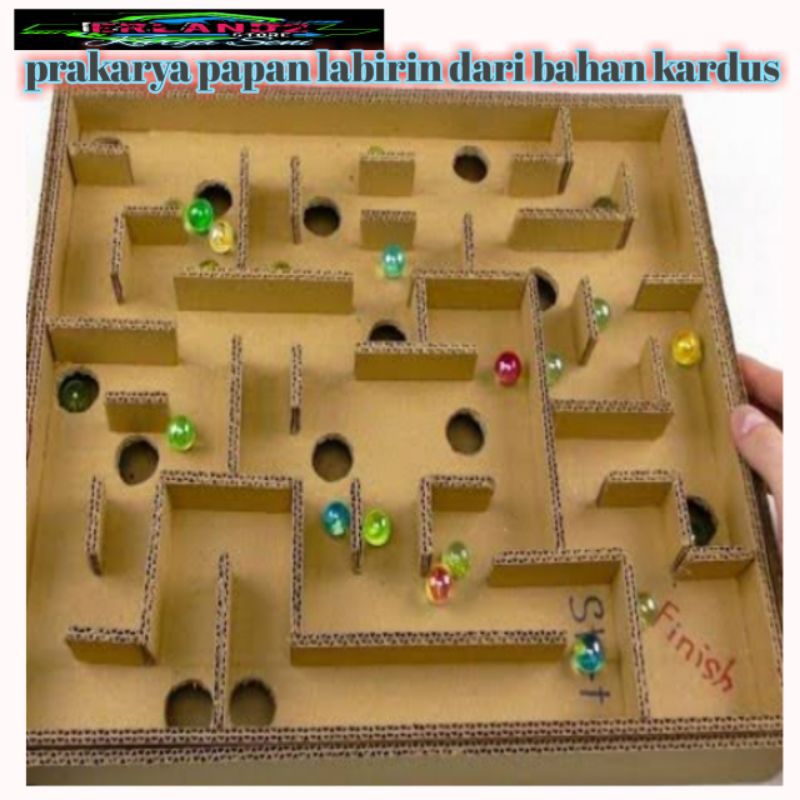 Jual prakarya papan labirin kelereng gundu marble dari kardus | Shopee ...