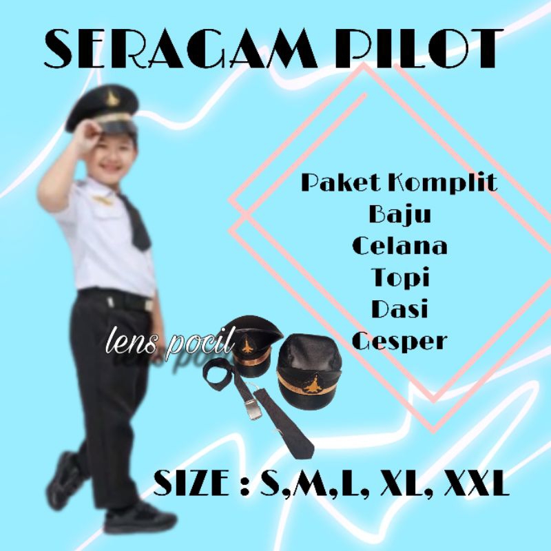 Jual Baju Pilot Seragam Anak Laki Perempuan Pakaian Kostum karnaval ...