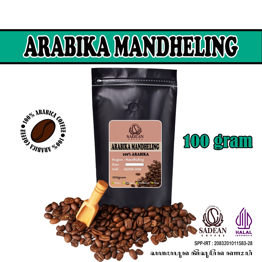 Jual Kopi Arabika Mandailing 100gr / Biji Kopi Arabika Mandailing ...