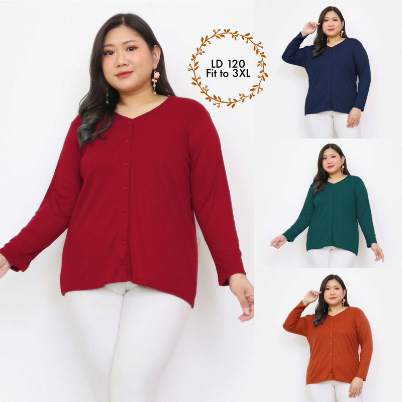 Jual LD 120 - 130 ( FIT TO 3XL ) Cardigan wanita Jumbo Cardi jumbo XXXL cardigan jumbo ld 130 ...