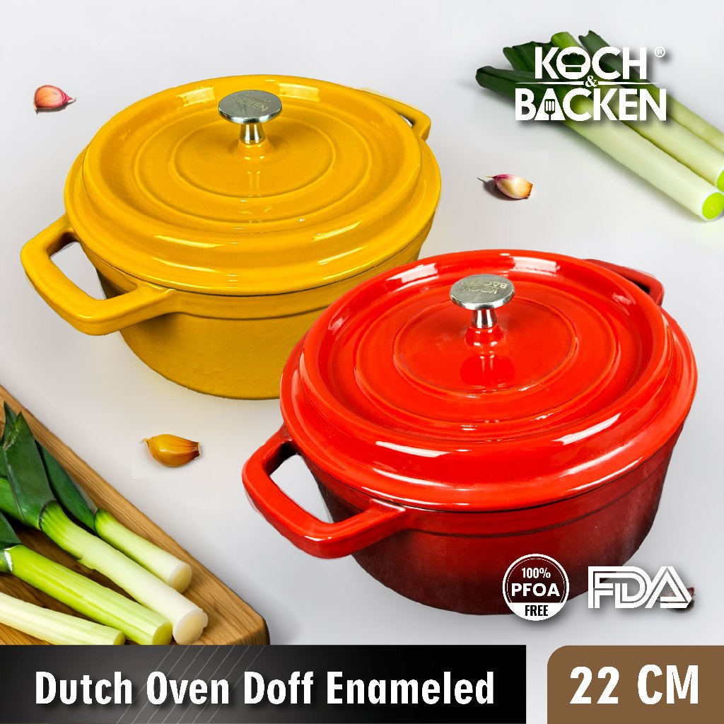 Jual KOCH&BACKEN Cast Iron Enamel Dutch Oven Pot 22cm - Wajan Panci ...
