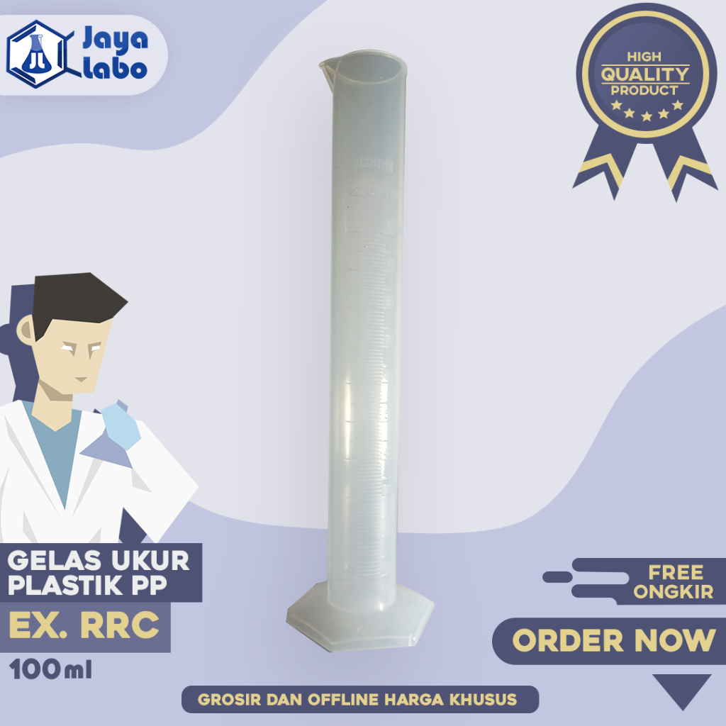 Jual RRC GELAS UKUR PLASTIK PP Vol. 100 ml/ Measuring Cylinder/ Gelas Takar | Shopee Indonesia