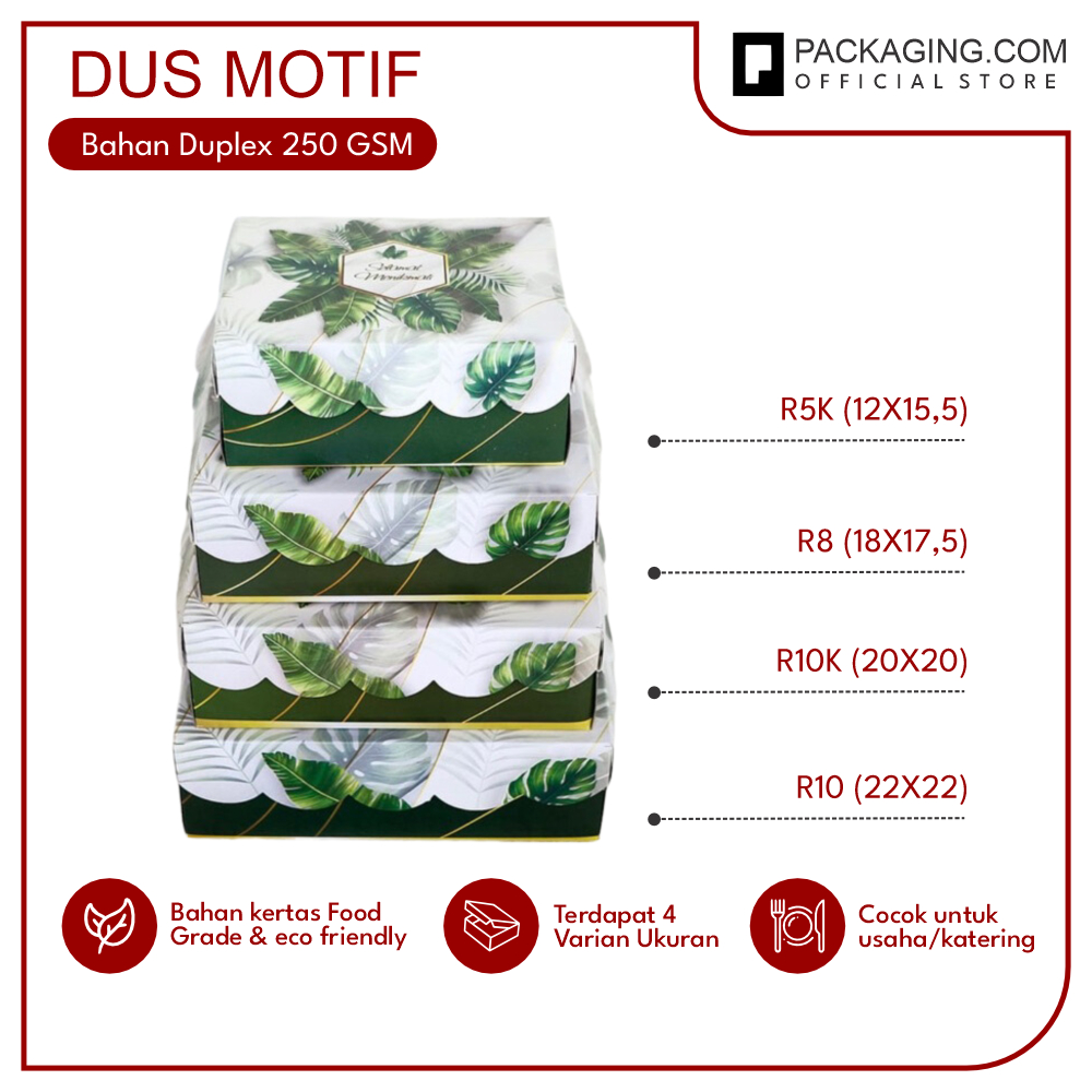 Jual Dus Nasi Motif Green Tropical/Dus Berkat/Box Nasi | Shopee Indonesia