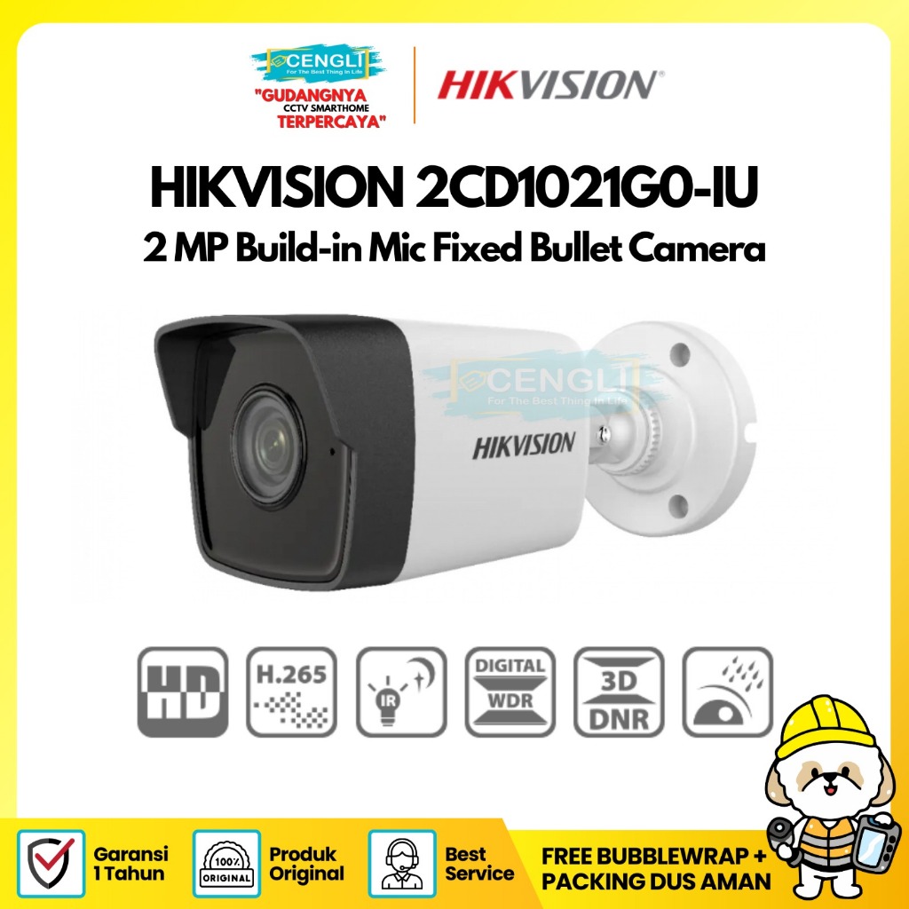 Jual Ip Camera Hikvision DS-2CD1021G0-IU Built in Mic Outdoor 2mp | Shopee Indonesia