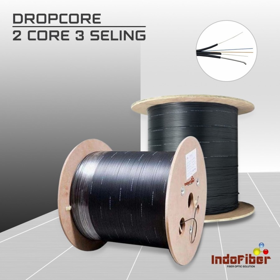 Jual Kabel dropcore 2 core 3 seling / FTTH 2 core INDOFIBER | Shopee ...