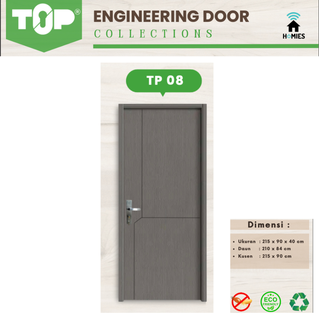 Jual Pintu Kamar/ Pintu Rumah/ Pintu Engineering 90x215 Kodai TP08 | Shopee Indonesia