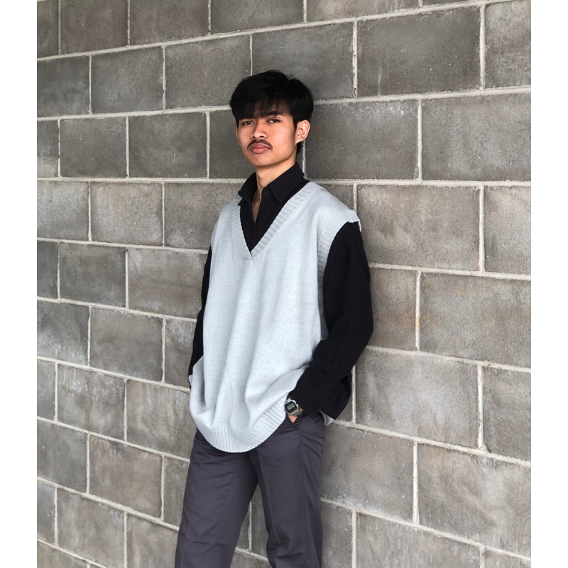 Jual Oversize Vest Pria / Korean Rompi Rajut / Korean Style / Rompi ...