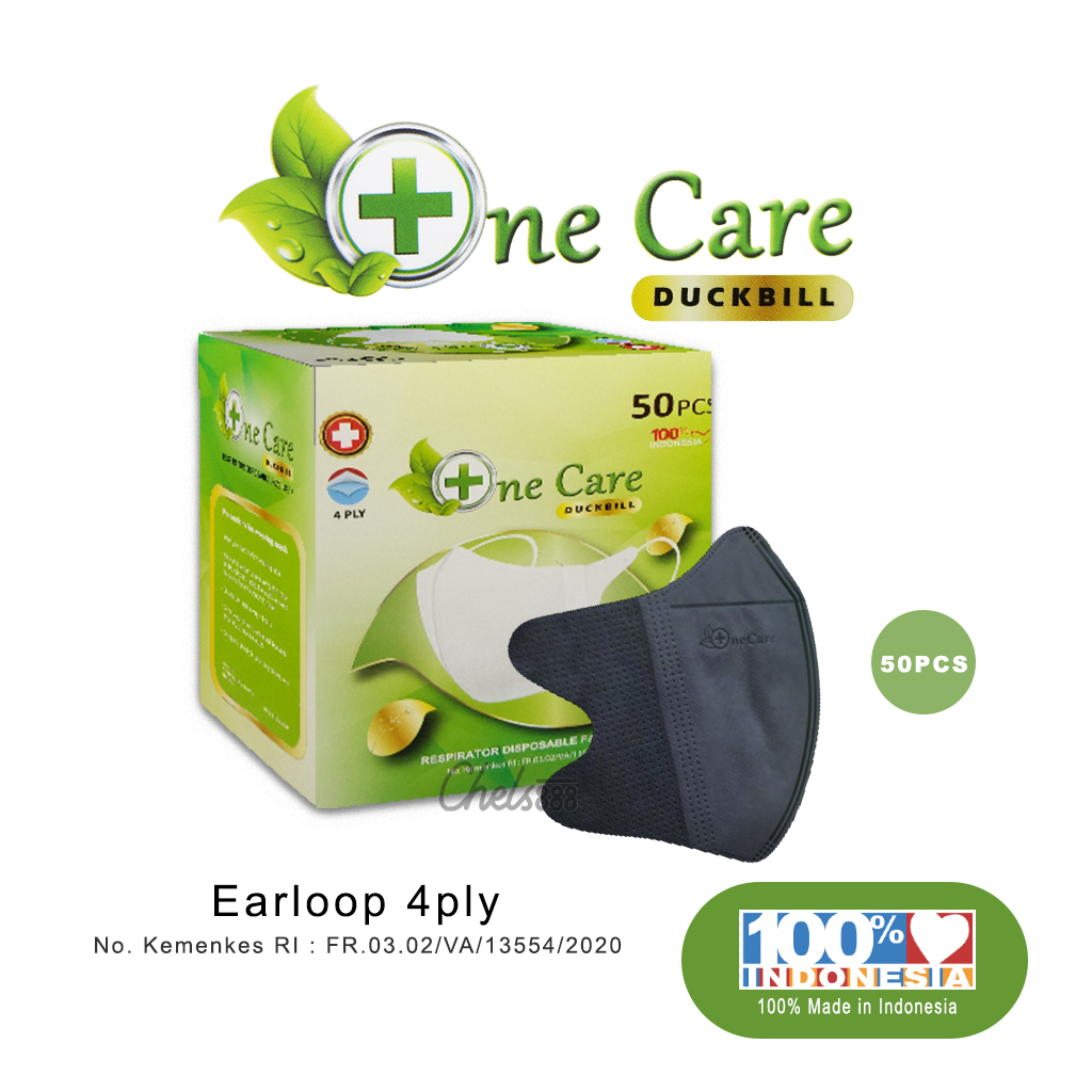 Jual Masker Duckbill Earloop One Care Masker Earloop 4 ply 50 pcs ...