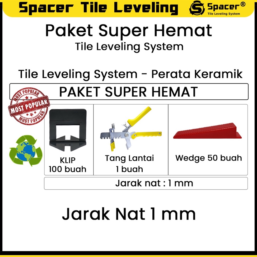 Jual Hv Paket Super Hemat Perata Keramik Tile Leveling System 1 Klip 5 ...