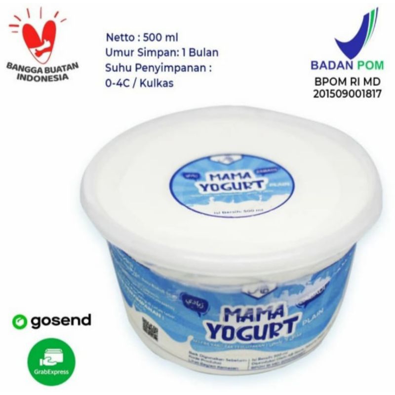 Jual Mama Yogurt Zabadi Plain 500ml / Tanpa Air dan Gula / Probiotic ...