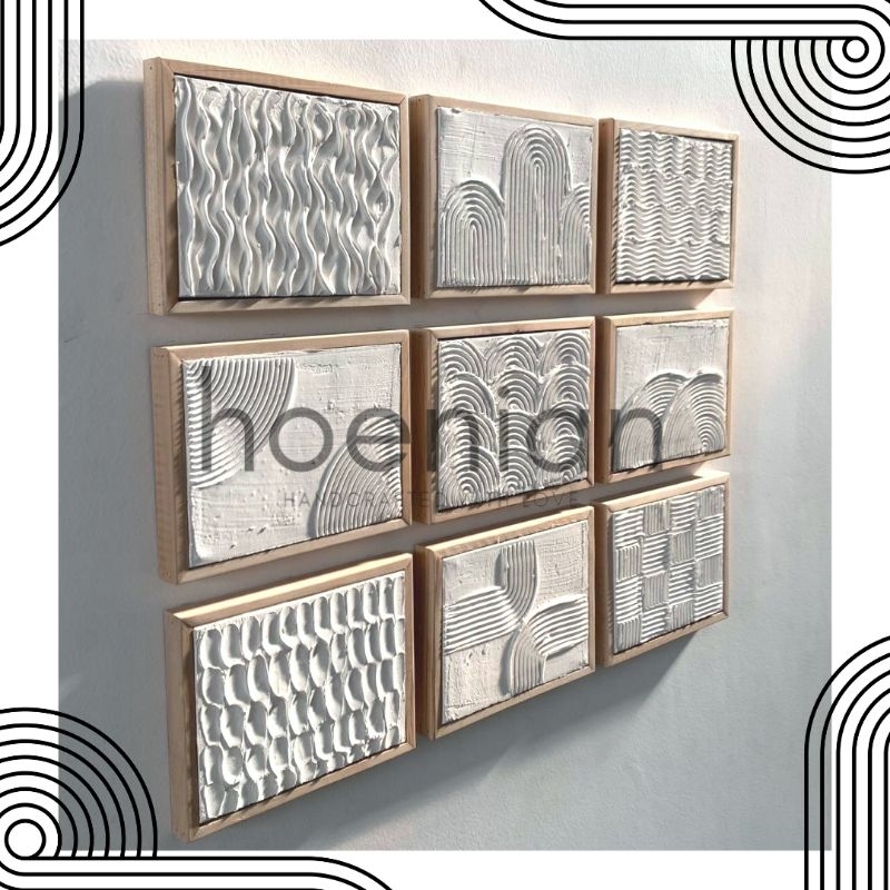 Jual Texture art set of 9 , hiasan dinding aesthetic bertexture , wall ...