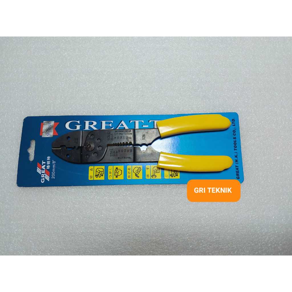 Jual TANG KUPAS KABEL 4 IN 1 GREAT 200 MM ATAU 8" / TANG SKUN 4 IN 1 ...