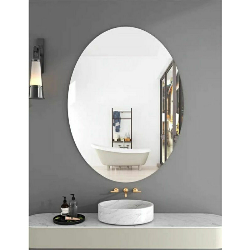 Jual kaca cermin acrylic 3d/stiker cermin anti pecah ukuran 42x27 ...