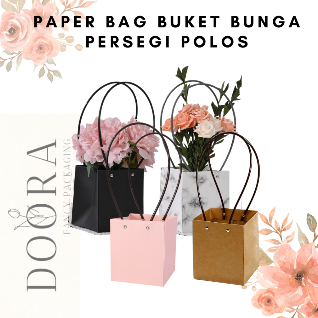 Jual Paper Bag Buket Bunga Persegi Polos | Shopee Indonesia