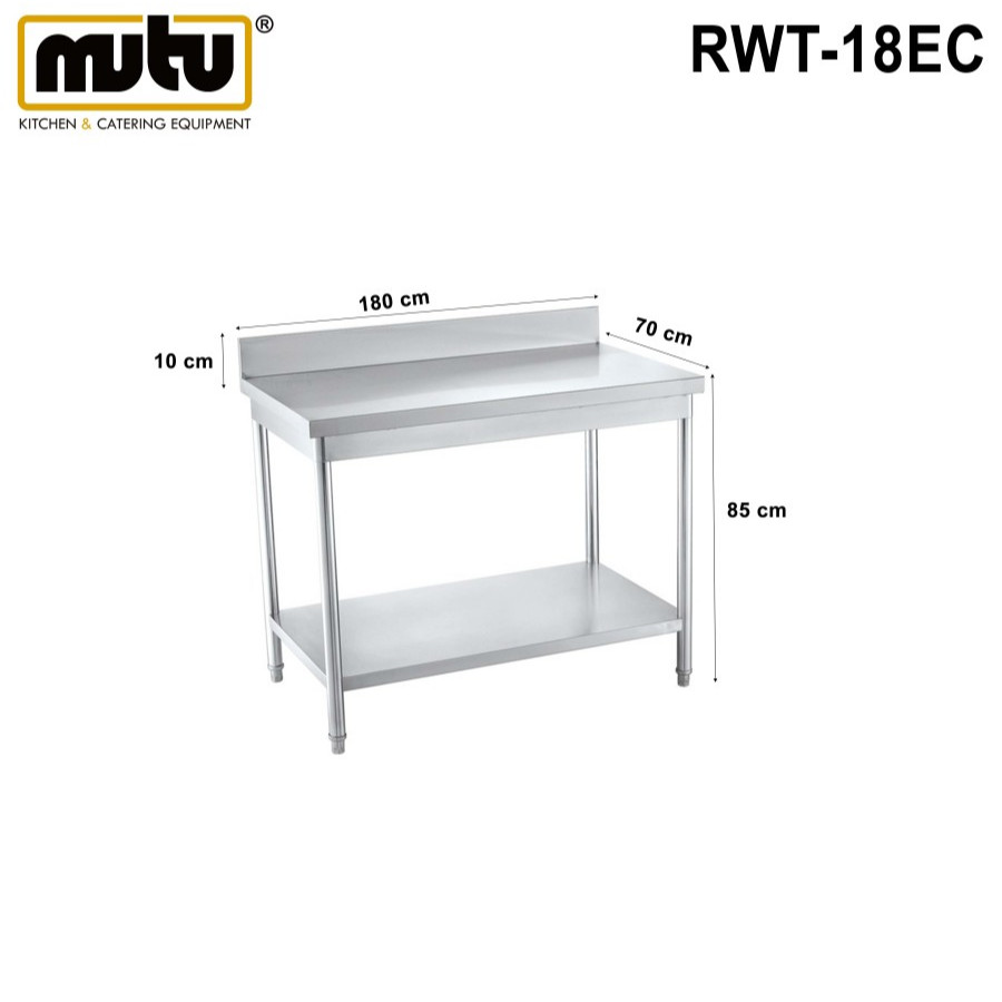 Jual MUTU Meja Dapur Stainless Work Table Kitchen Restoran RWT18EC ...