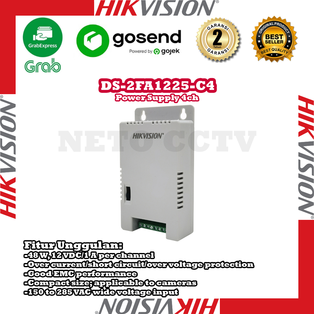 Jual Power Supply 4 Channel Hikvision DS-2FA1225-C4 Adaptor Cctv 12V 48W | Shopee Indonesia
