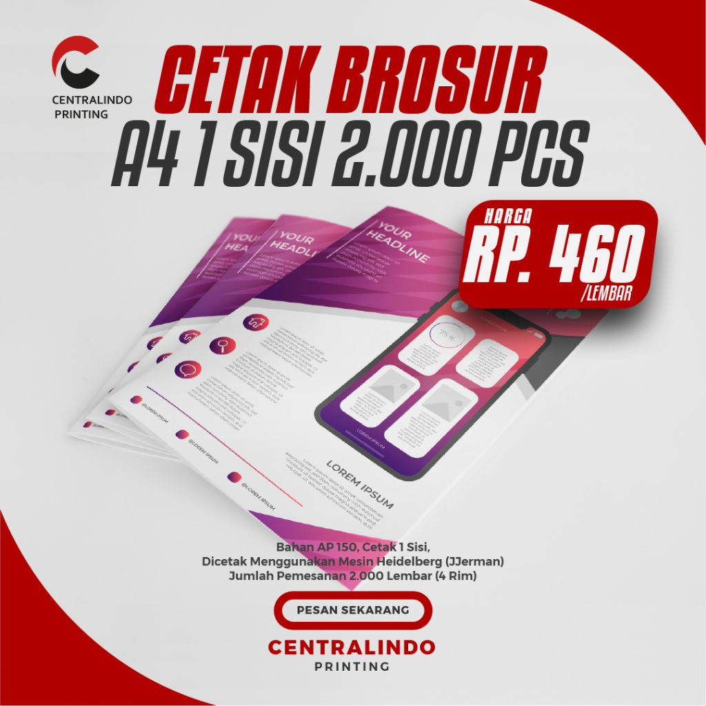 Jual Cetak Brosur A4 Art Paper 150 gsm 1 atau 2 sisi | Shopee Indonesia