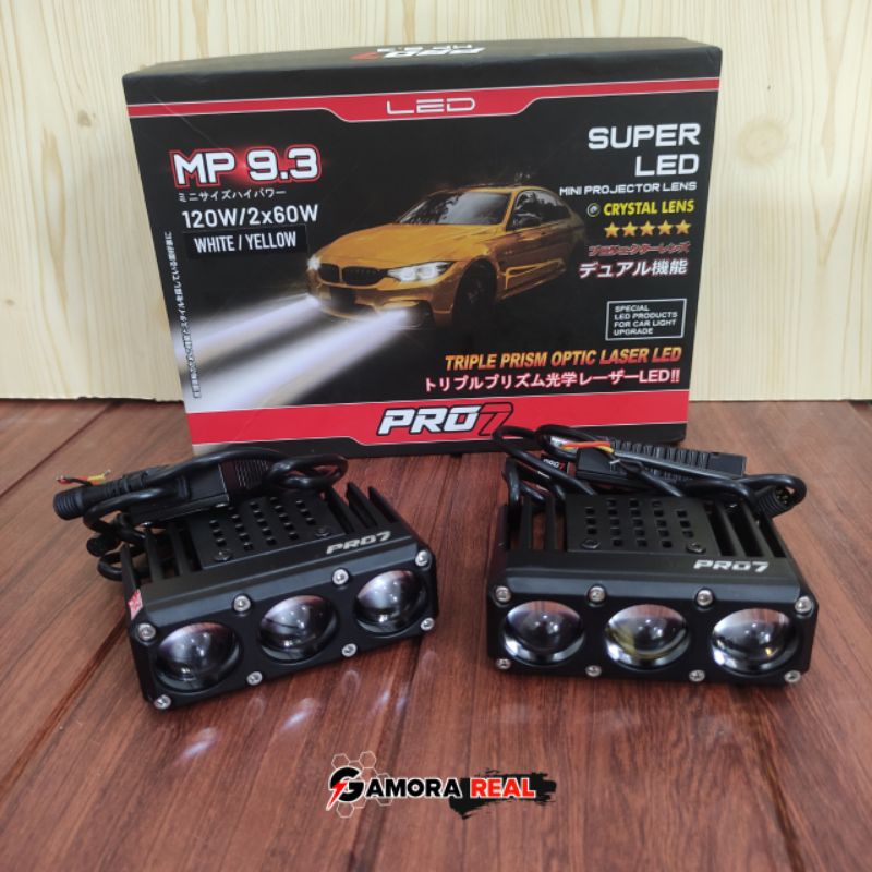 Jual MINI PROJIE PRO7 9.3 TRIPLE LENS MP9. 3 SUPER LASER LED 2X 60 WATT ...