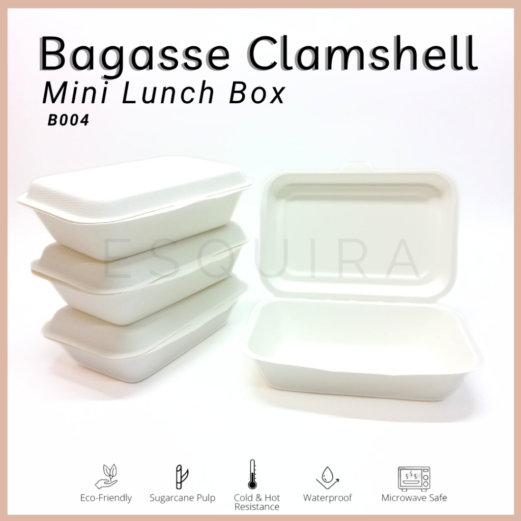 Jual Clamshell Bagasse / Mini Lunch Box / Packing makanan Serat Tebu ...