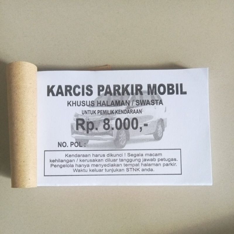 Jual Tiket parkir karcis mobil 8rb putih MP8B | Shopee Indonesia