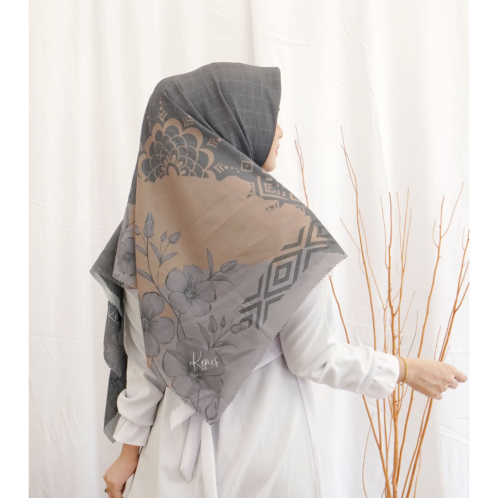 Jual KENES SCARF - [Syari Collection 130x130] Hijab Syar'i Kerudung Segiempat Voal Digital ...