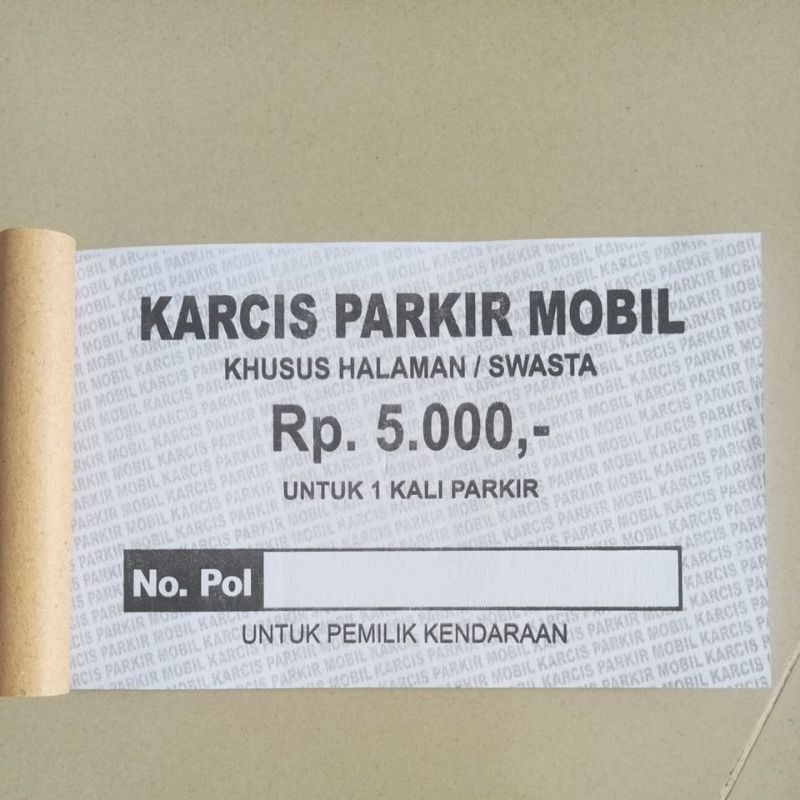 Jual Tiket parkir karcis mobil 5rb putih MP5F | Shopee Indonesia