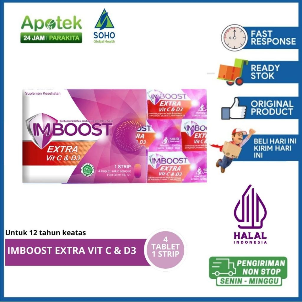 Jual Imboost Tablet/ Extra Vitamin D3 dan Vitamin C Untuk Daya tahan ...