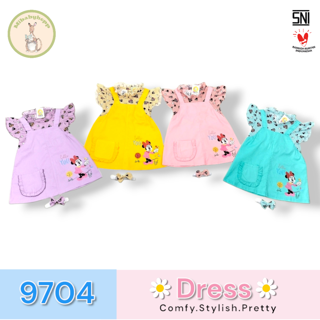 Jual MB-9704 Nadia Dress Anak Bayi Perempuan 3-18 Bulan Minnie Mouse ...