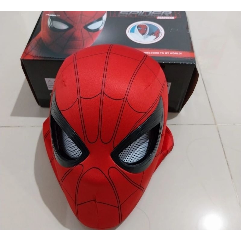 Jual Topeng kostum cosplay pakaian superhero Spiderman bisa kedip ...