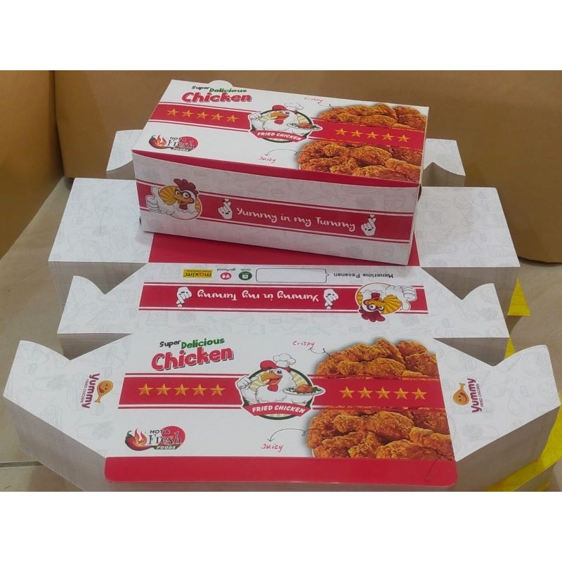 Jual Kotak/Dus Ayam Goreng Yummy Uk 18 cm x 9 cm x 6.5 cm | Shopee ...