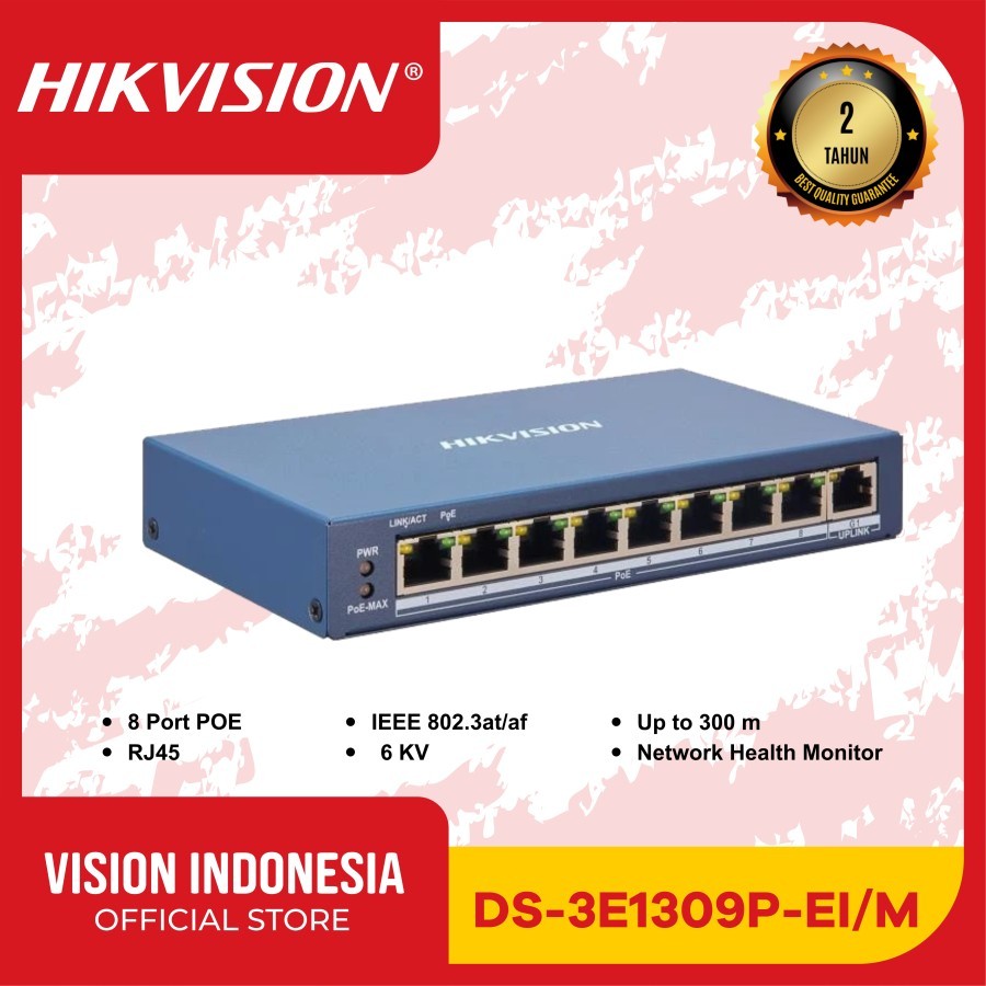 Jual HIKVISION DS-3E1309P-EI/M - Smart POE Switch 8 Port POE 1 Uplink | Shopee Indonesia