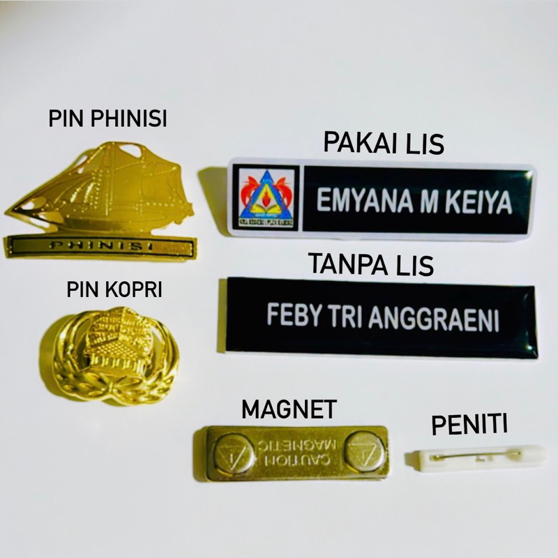 Jual (HARGA 1 PAKET) Papan nama resin timbul + Pin kopri + Pin phinisi ...