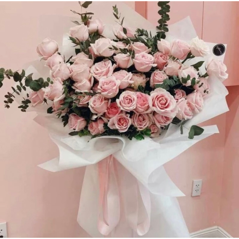 Jual Pinkish Soft Korean Bouquet Bucket Buket Bunga Segar Instant ...