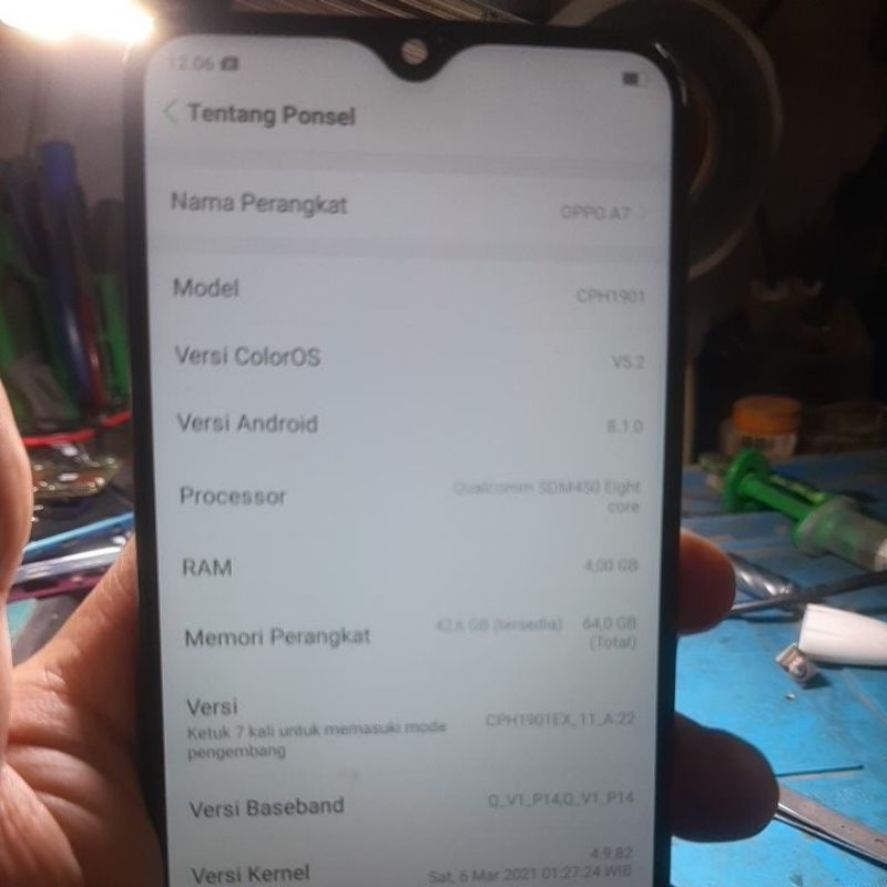 Jual oppo a7 cph1901 mesin only normal nyala no pola 4/64gb | Shopee ...