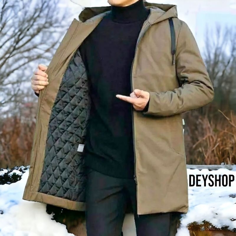 Jual jaket pria mantel tebal long coat korea terbaru /jaket musim dingin | Shopee Indonesia