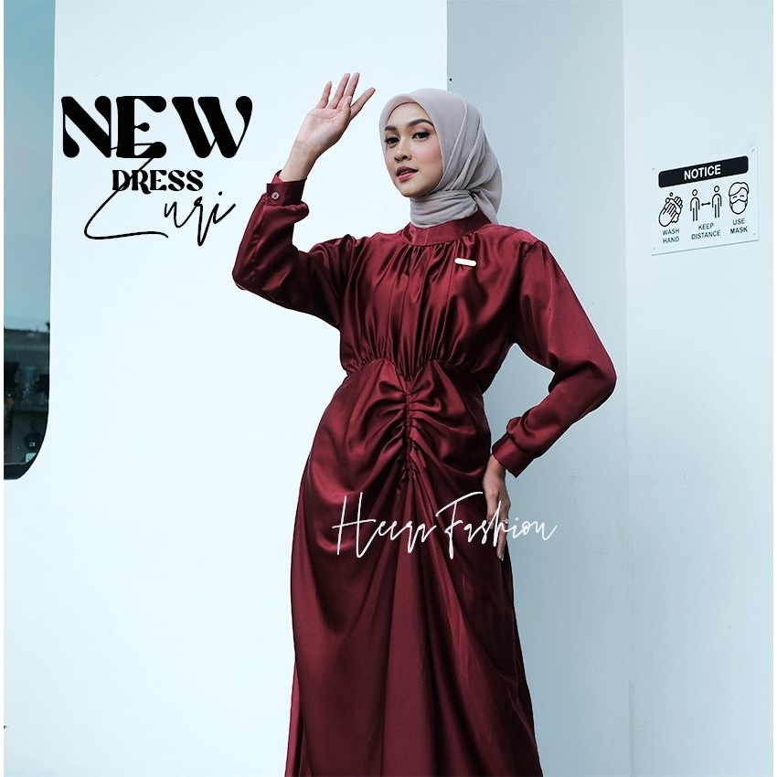 Jual ZURI DRESS - DRESS SATIN SILK PREMIUM DRESS KONDANGAN BIRTHDAY ...