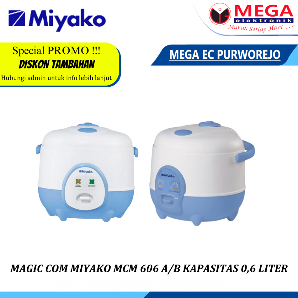 Jual MAGIC COM MIYAKO MCM 606 A/B KAPASITAS 0,6 LITER | Shopee Indonesia