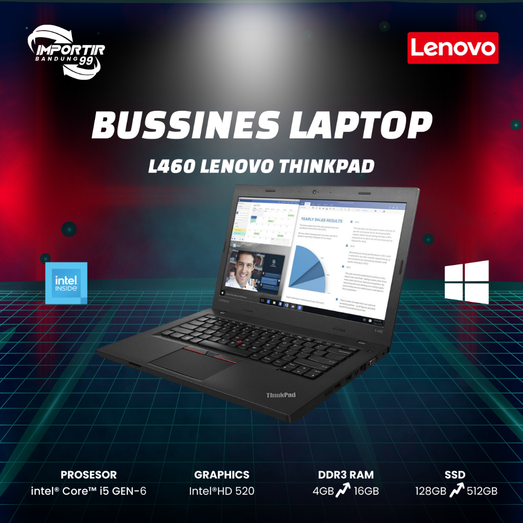 Jual Laptop Lenovo Thinkpad L460 Core I5 Gen 6 Ram 8GB SSD 256GB Murah ...