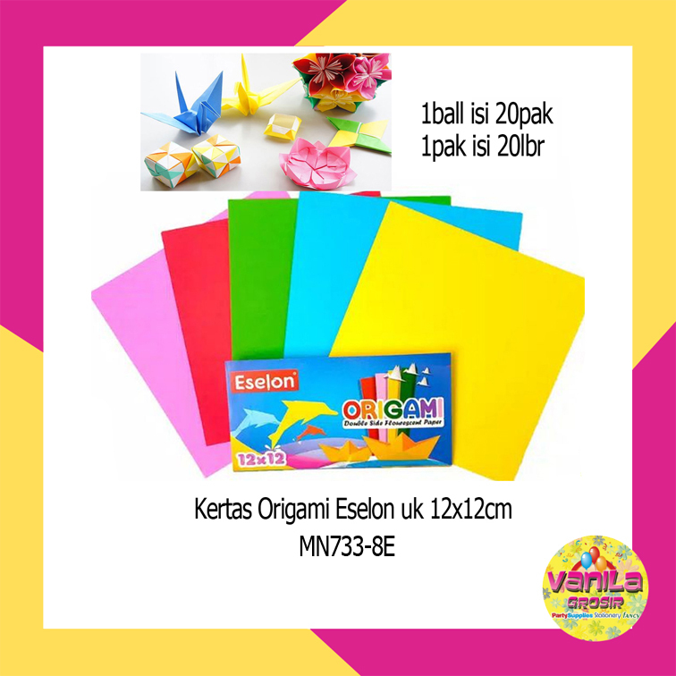 Jual (1 Pak) Kertas Origami Uk 12x12, kertas lipat, kertas warna ...