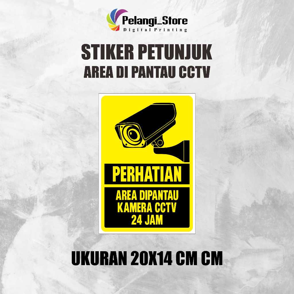 Jual Stiker Vinyl Pantauan CCTV 24 Jam / Sticker area ini di pantau CCTV 24 Jam / Stiker Label ...