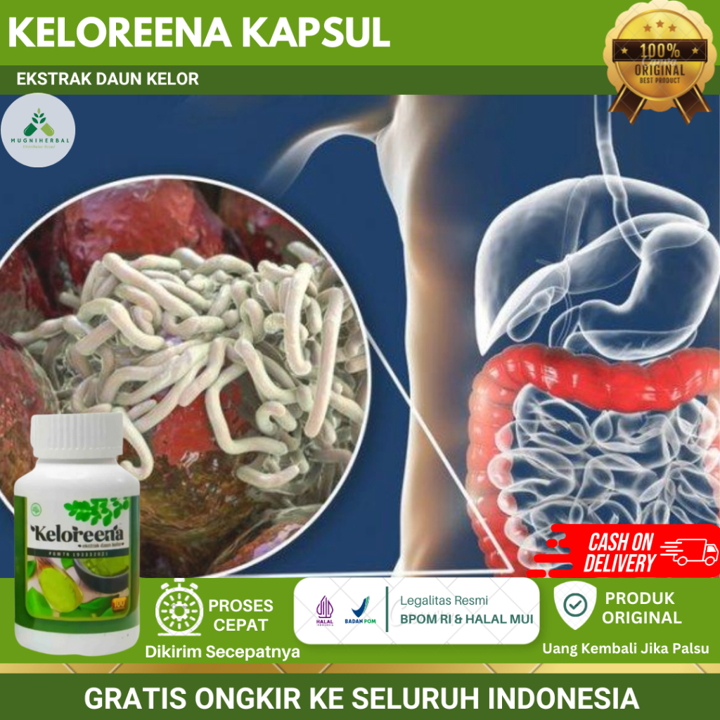 Jual Keloreena Kapsul 100% Original - Obat Atasi Cacingan, Cacing Perut ...