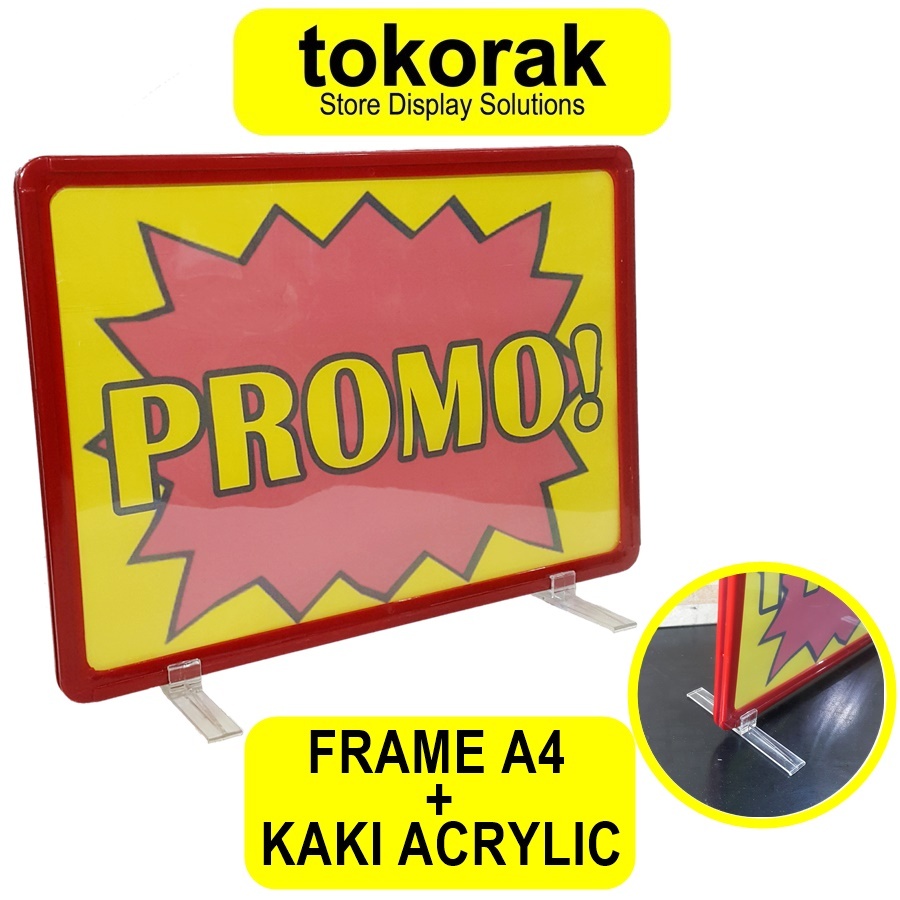 Jual FRAME PROMOSI A4 + STAND FRAME 90 DERAJAT LABEL HARGA POP UP A4 POSTER 90 DEGREE | Shopee ...