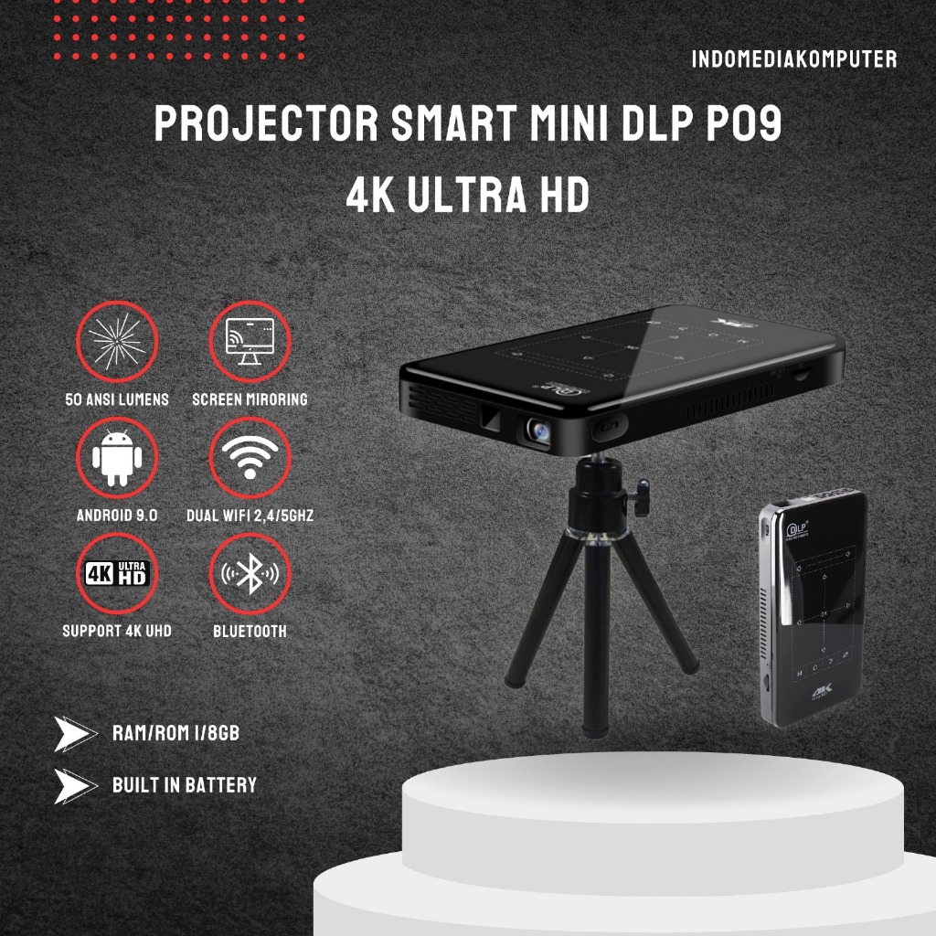 Jual PROJECTOR SMART MINI DLP P09-II 1GB+8GB 4K ULTRA HD | Shopee Indonesia