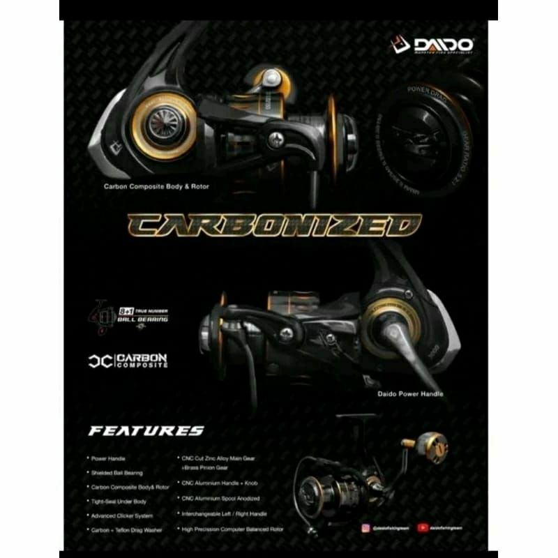 Jual Reel Pancing DAIDO CARBONIZED |GM | Shopee Indonesia