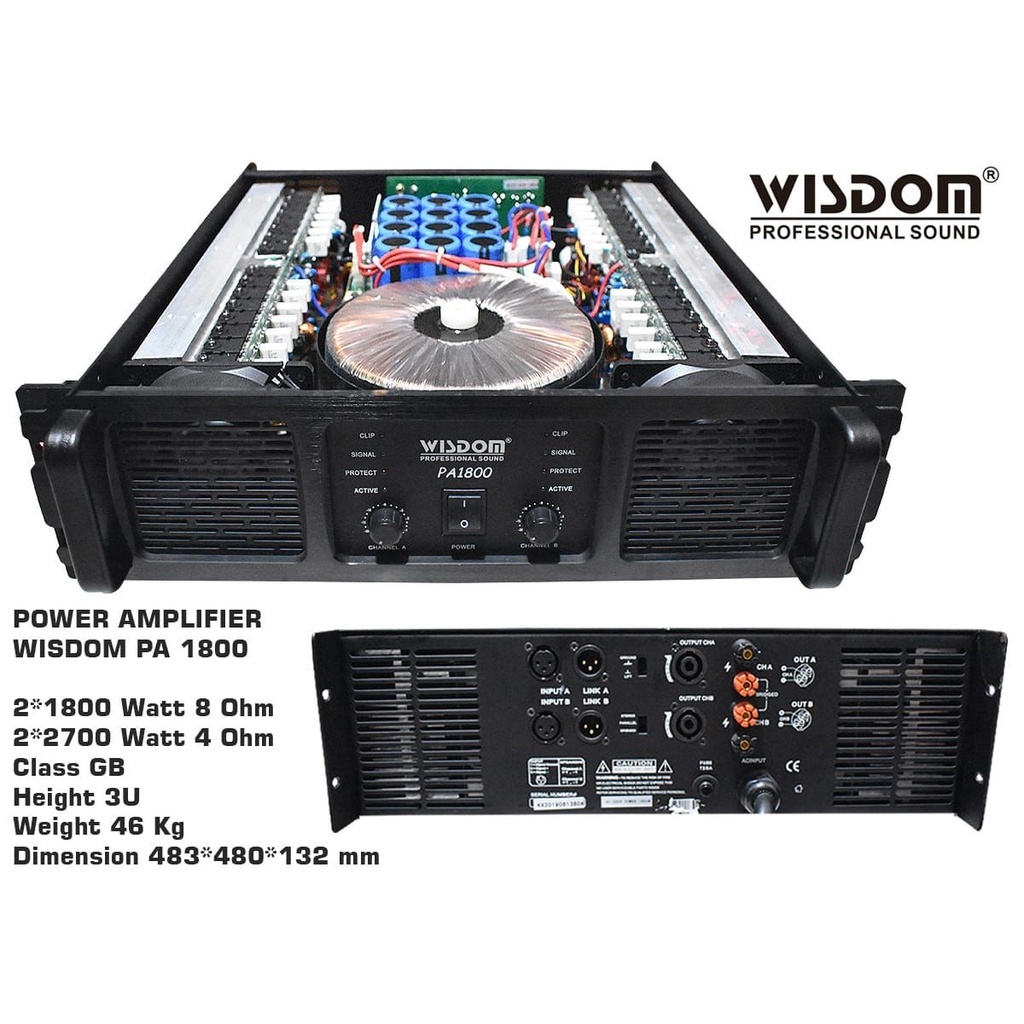 Jual Power Amplifier Wisdom Pa1800 / Pa-1800 / Pa 1800 | Shopee Indonesia