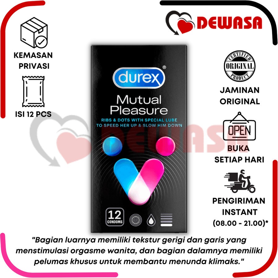 Jual Durex Kondom Mutual Pleasure - 12 Pcs | Shopee Indonesia
