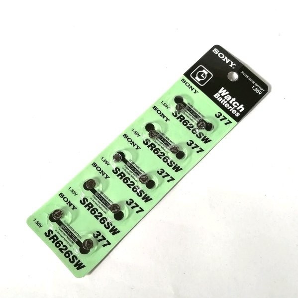 Jual Baterai SR626SW 377 Sony 1 strip isi 10 Pcs SR 626SW | Shopee ...