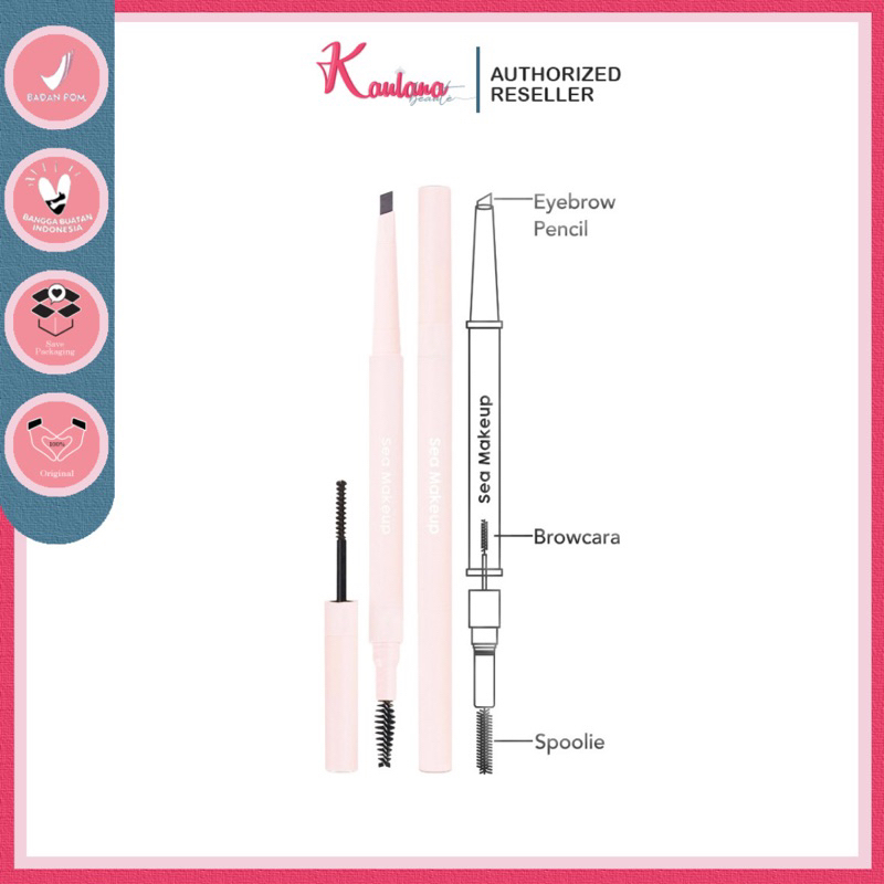 Jual SEA MAKEUP Browshow Eyebrow Trio Kit 3in1 | Shopee Indonesia