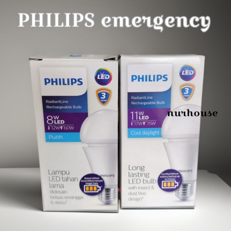 Jual Lampu Emergency PHILIPS Radiantline Rechargerable Bulb Lampu Darurat | Shopee Indonesia